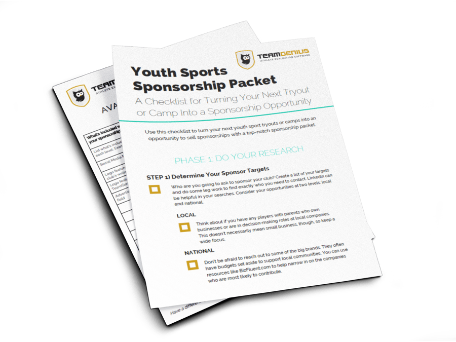 Youth Sports Sponsorship Packet Templates