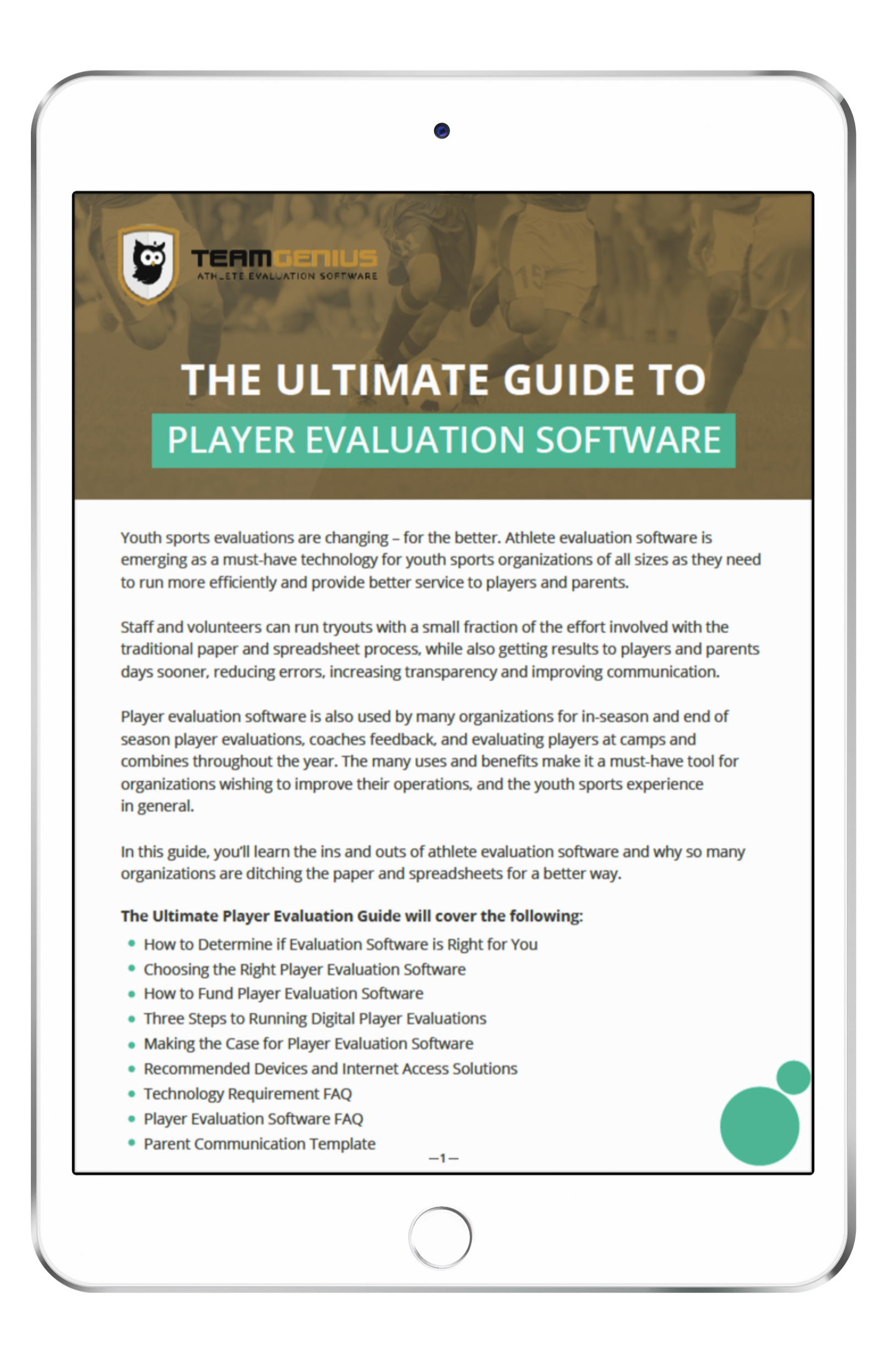 The Ultimate Guide to Player Evaluation Software Landing Page