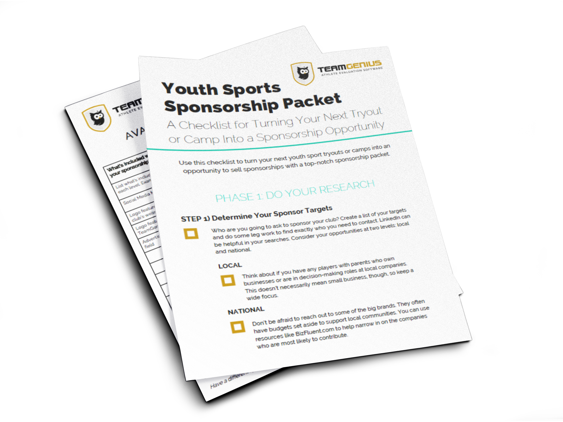 Youth Sports Sponsorship Packet Templates